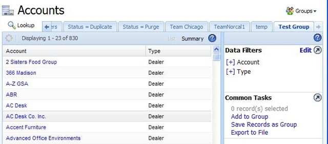 Saleslogix 751 Web Client Filters Customer Fx